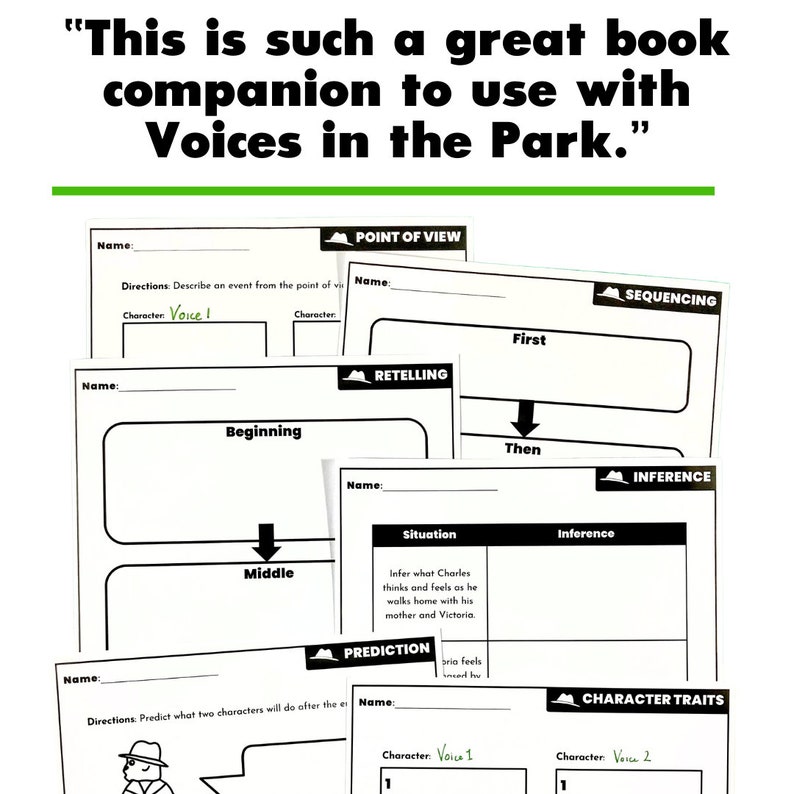 Voices in the Park Activities - Point of View Activities - Picture Book ...