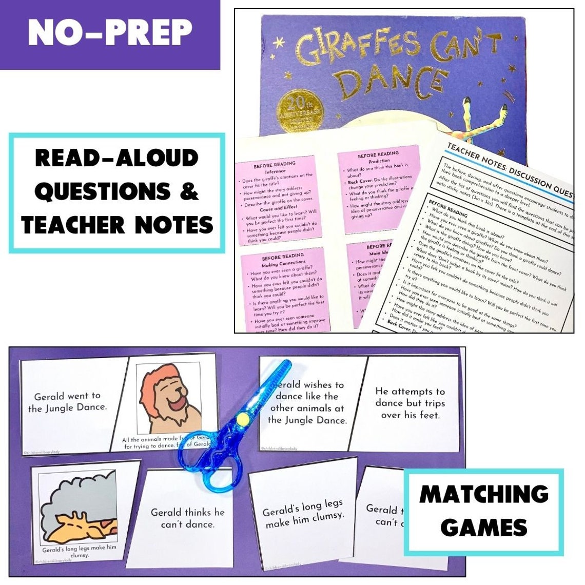 Giraffes Can't Dance Activities - Reading Comprehension and Literacy ...