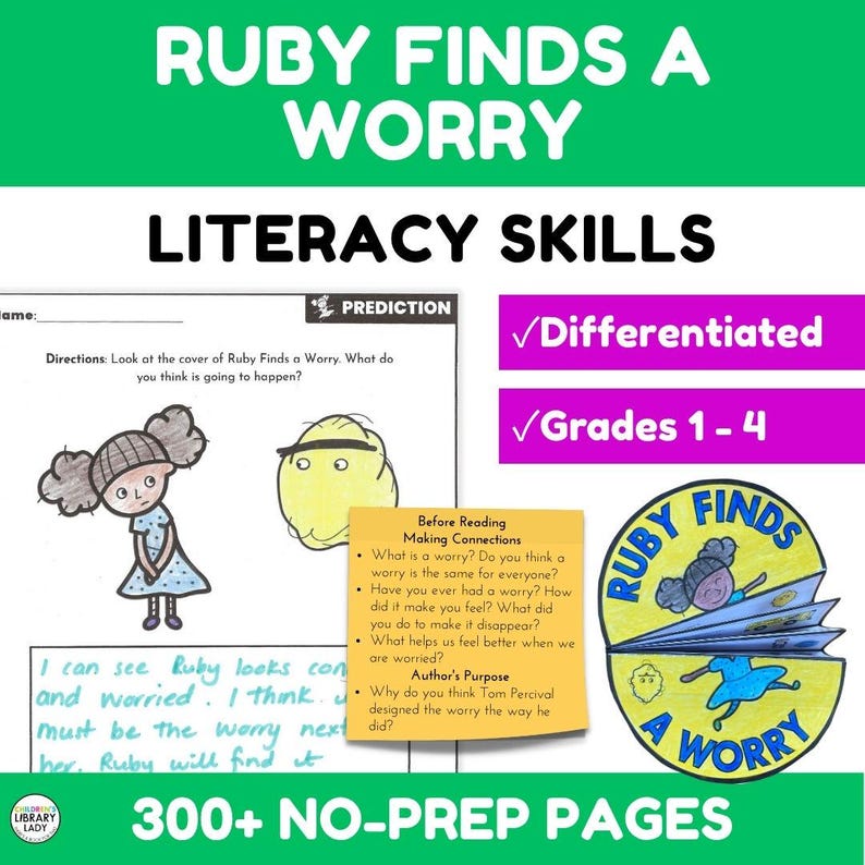 Ruby Finds a Worry Activities - Reading Comprehension and Literacy ...