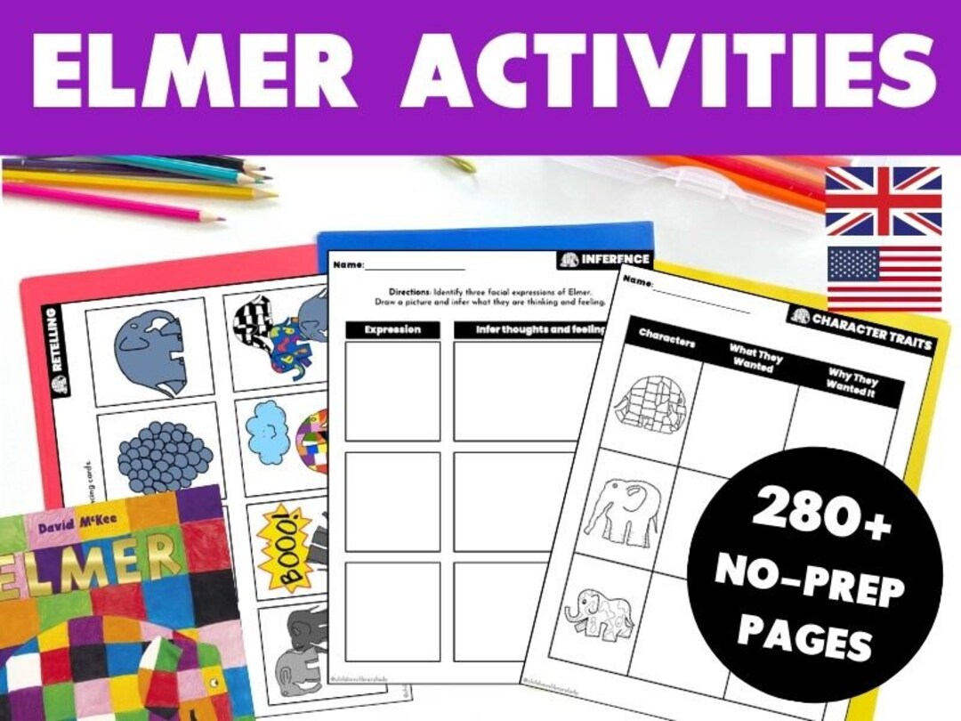 Elmer Activities - Reading Comprehension and Literacy Skills Activities ...