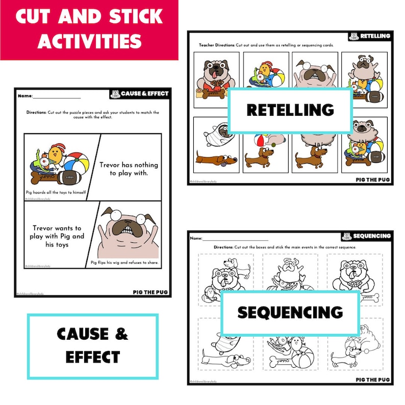 Pig the Pug Book Activities - Reading Comprehension and Literacy Skills ...