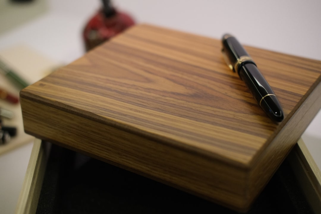 Handcrafted Wooden Pen Box With 6 Compartments and Magnetic Closure - Etsy