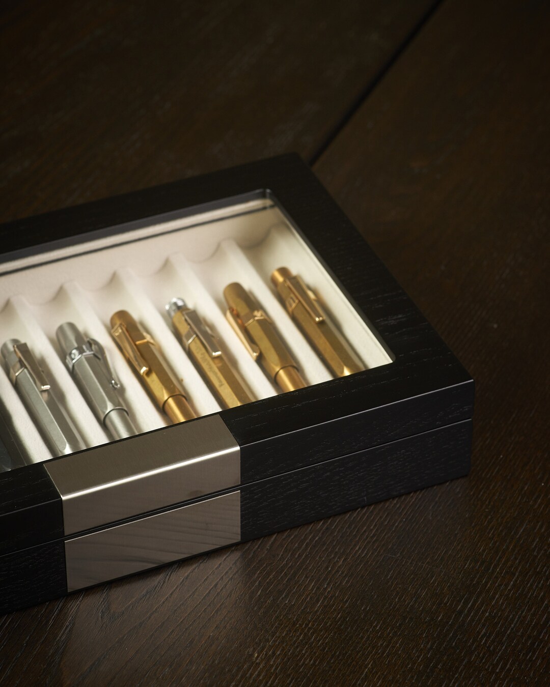 Handcrafted Wooden Pen Box With 10 Compartments and Transparent Lid ...