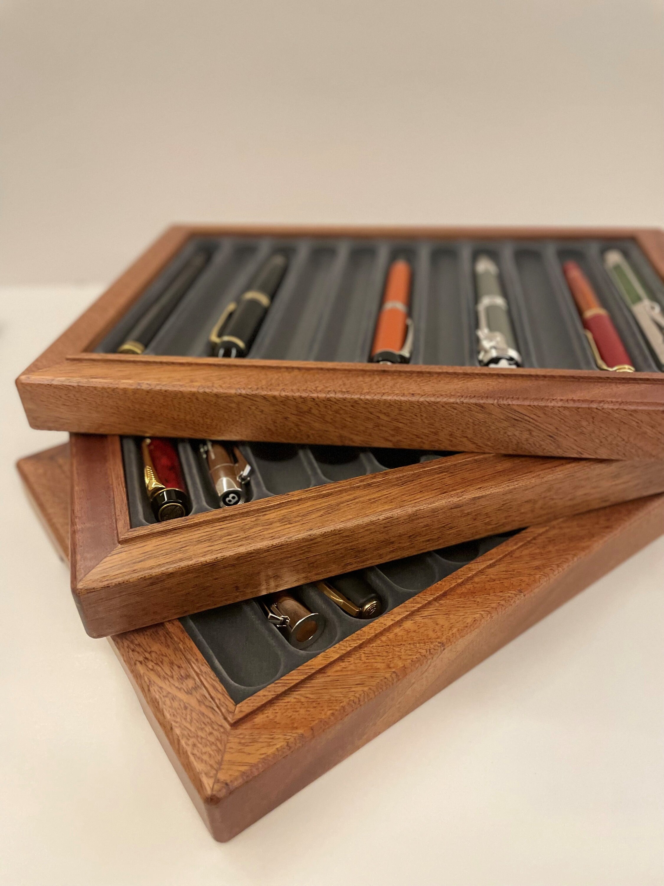 Handcrafted Wooden Pen Box Elegant and Functional, 11 Pen Compartments ...