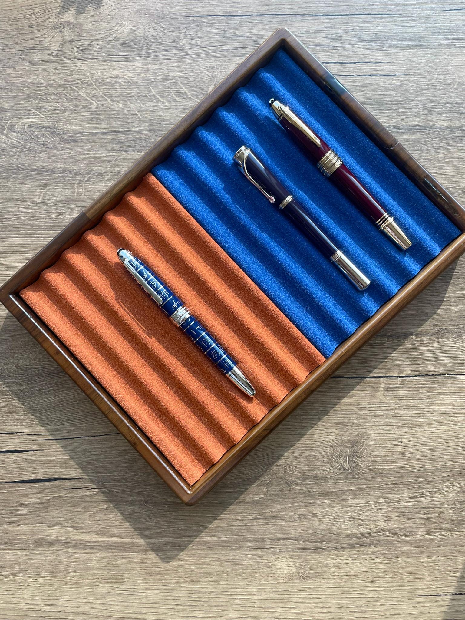 Handcrafted Solid Wood Pen Tray,handcrafted Wooden Pen Box - Elegant ...