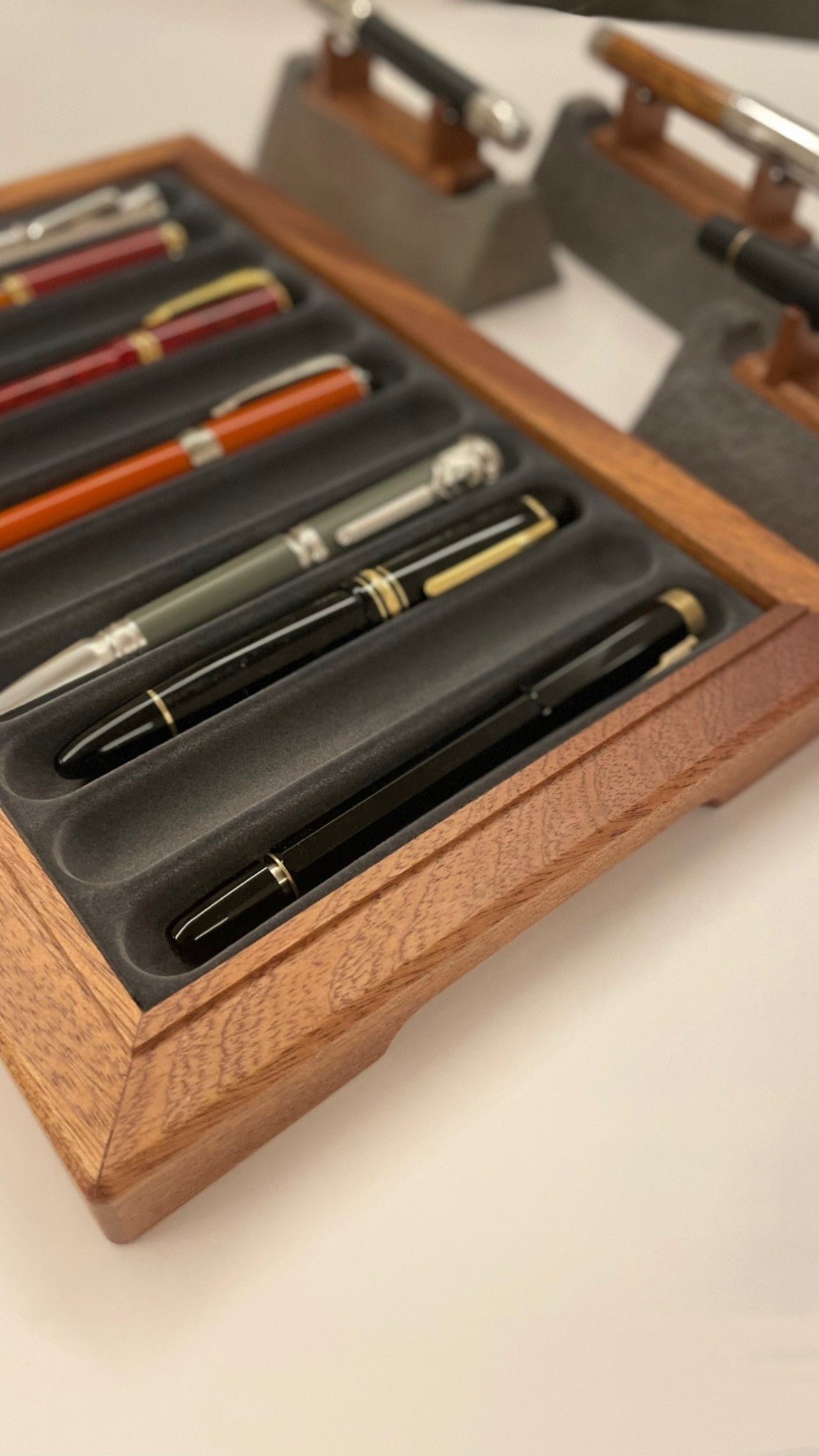 Handcrafted Wooden Pen Box Elegant and Functional, 11 Pen Compartments ...