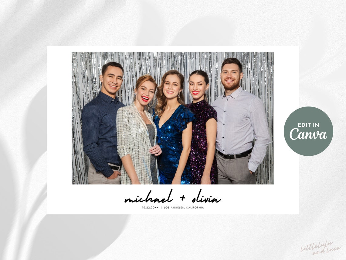 Minimalist Photo Booth Template, 4x6 Photo Frame in Black and White ...