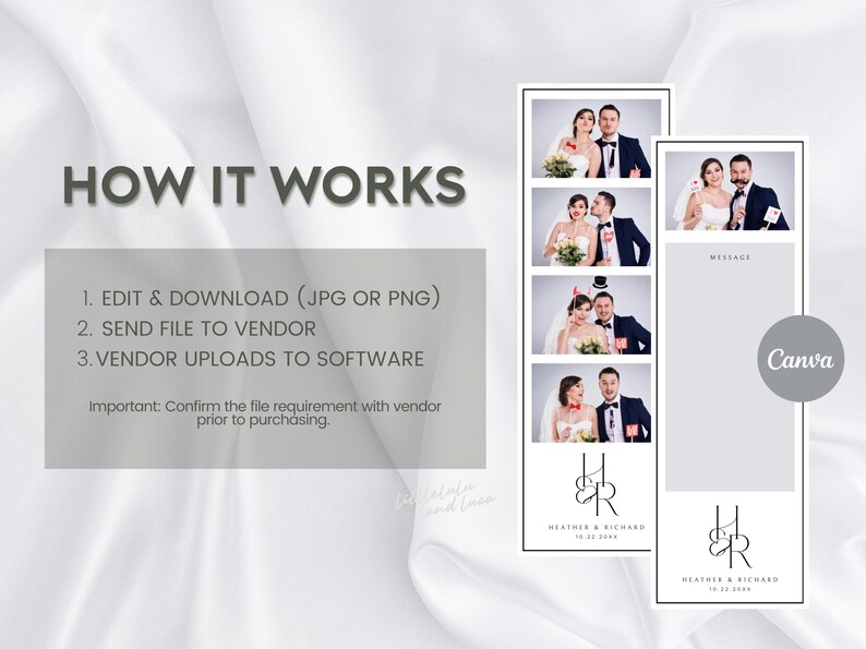 Minimalist Black and White Photo Strip, Photo Booth Wedding Template Set, Download, 2x6 Photo ...