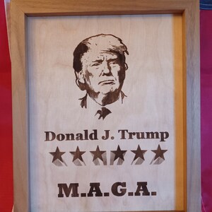 Donald Trump M.A.G.A. Wall Art With Laser Engraving - Etsy