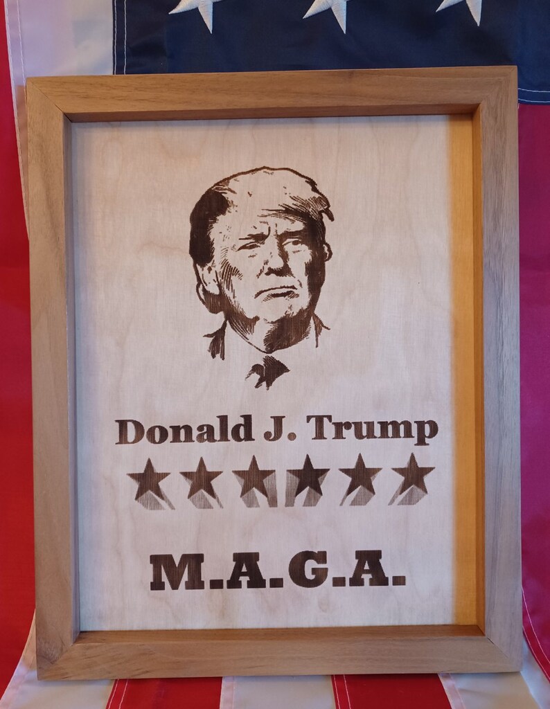 Donald Trump M.A.G.A. Wall Art With Laser Engraving - Etsy