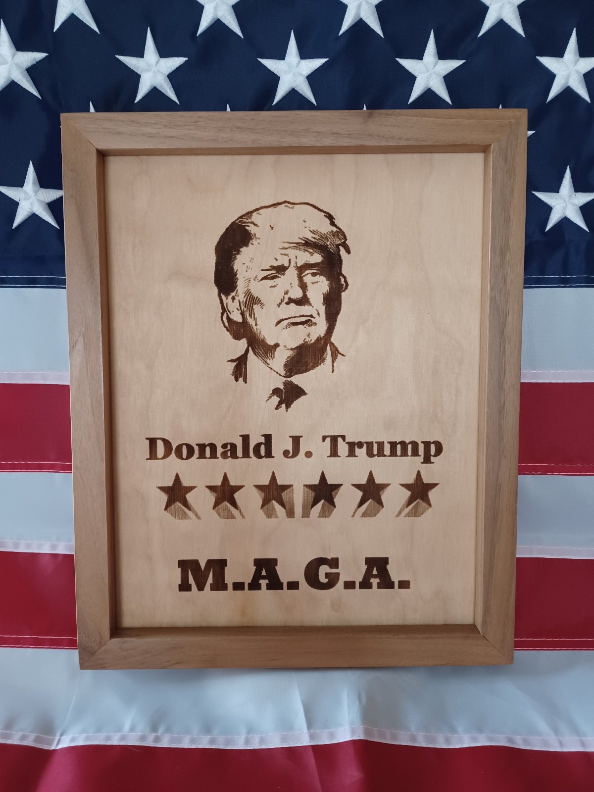 Donald Trump M.A.G.A. Wall Art With Laser Engraving - Etsy