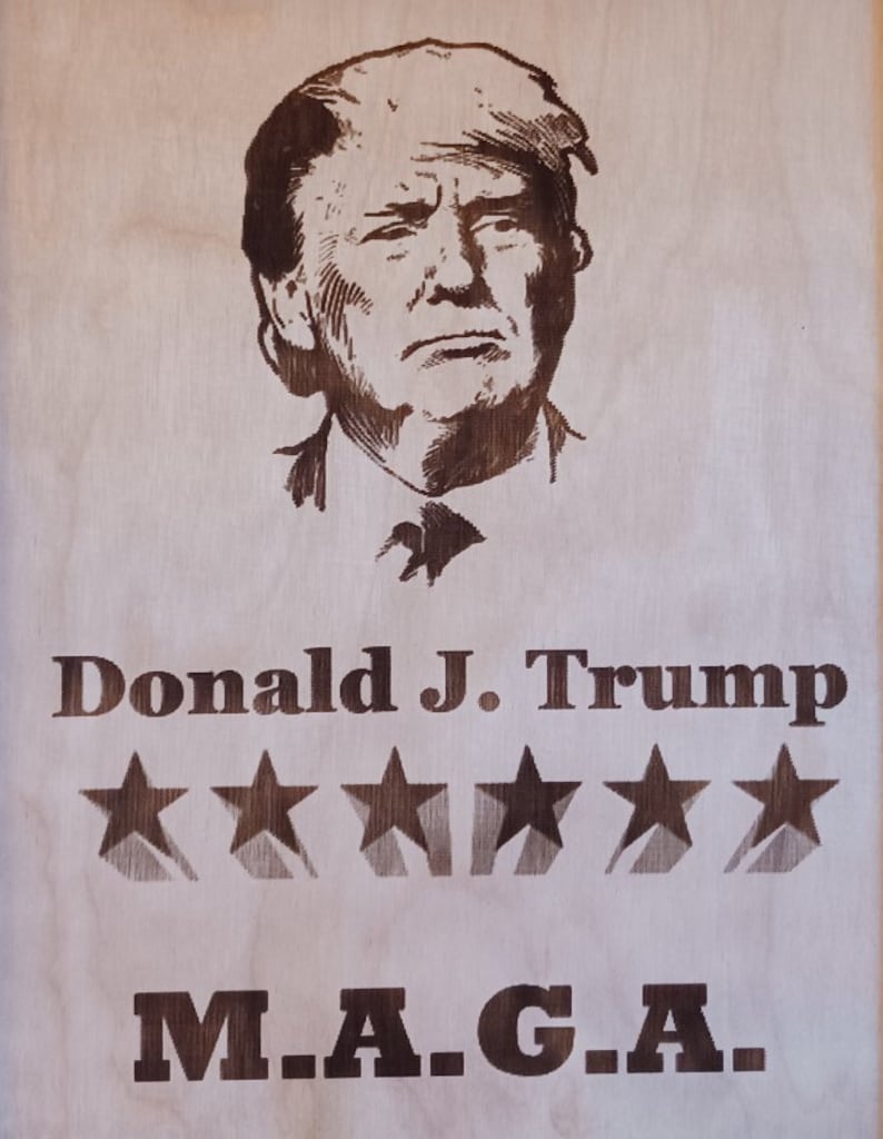 Donald Trump M.A.G.A. Wall Art With Laser Engraving - Etsy