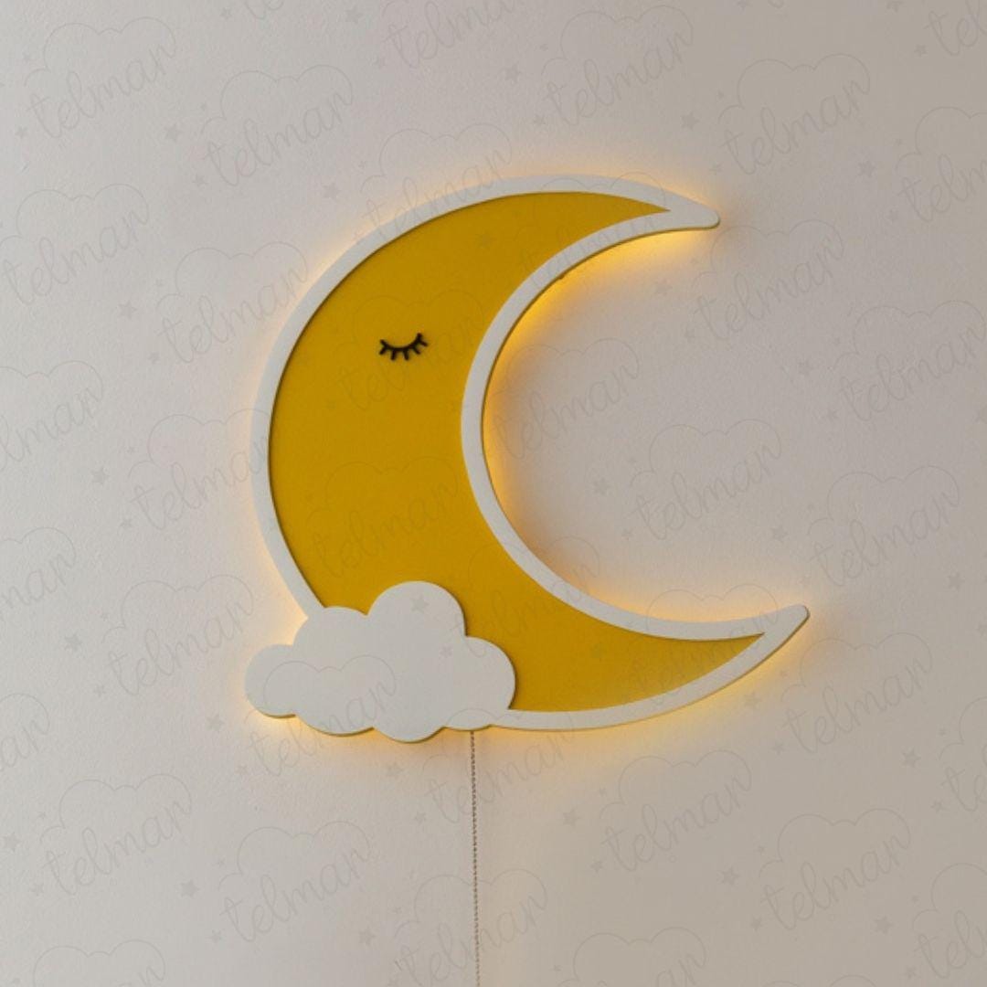 Room Lighting Moon Nursery Wall Light Baby Girl Gift Cloud Light Baby ...