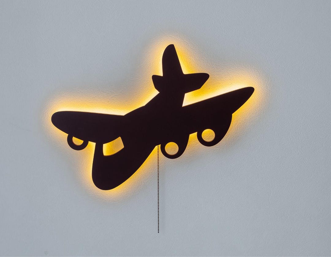 Airplane Night Light - Nightlight for Kids - Soft LED Glow, Cute ...
