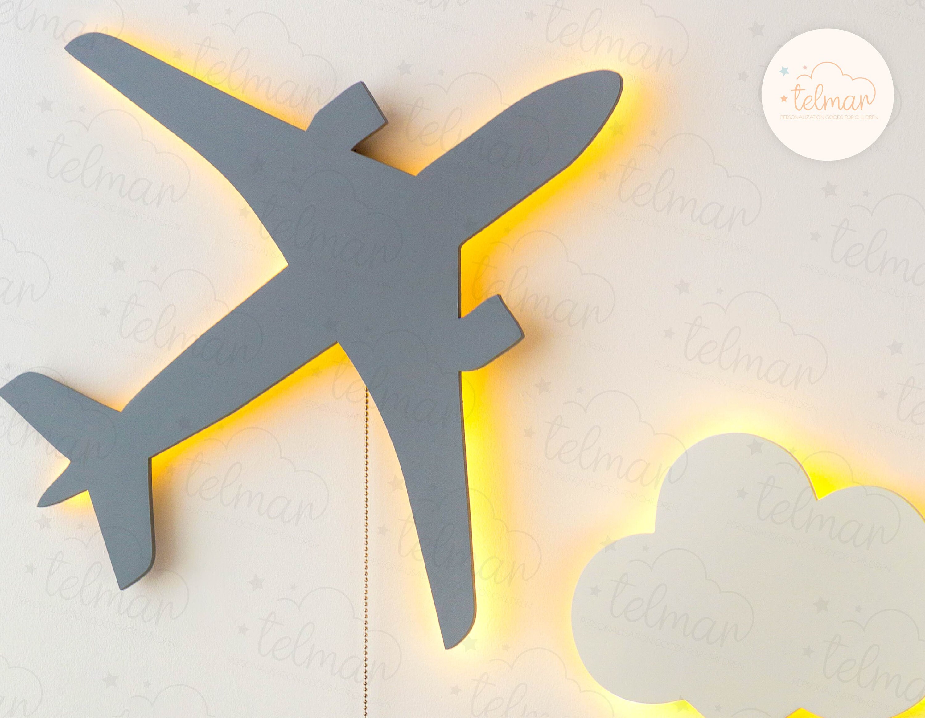 Cloud Nursery Wall Light, Airplane Light, Cloud Night Light, Baby Room ...