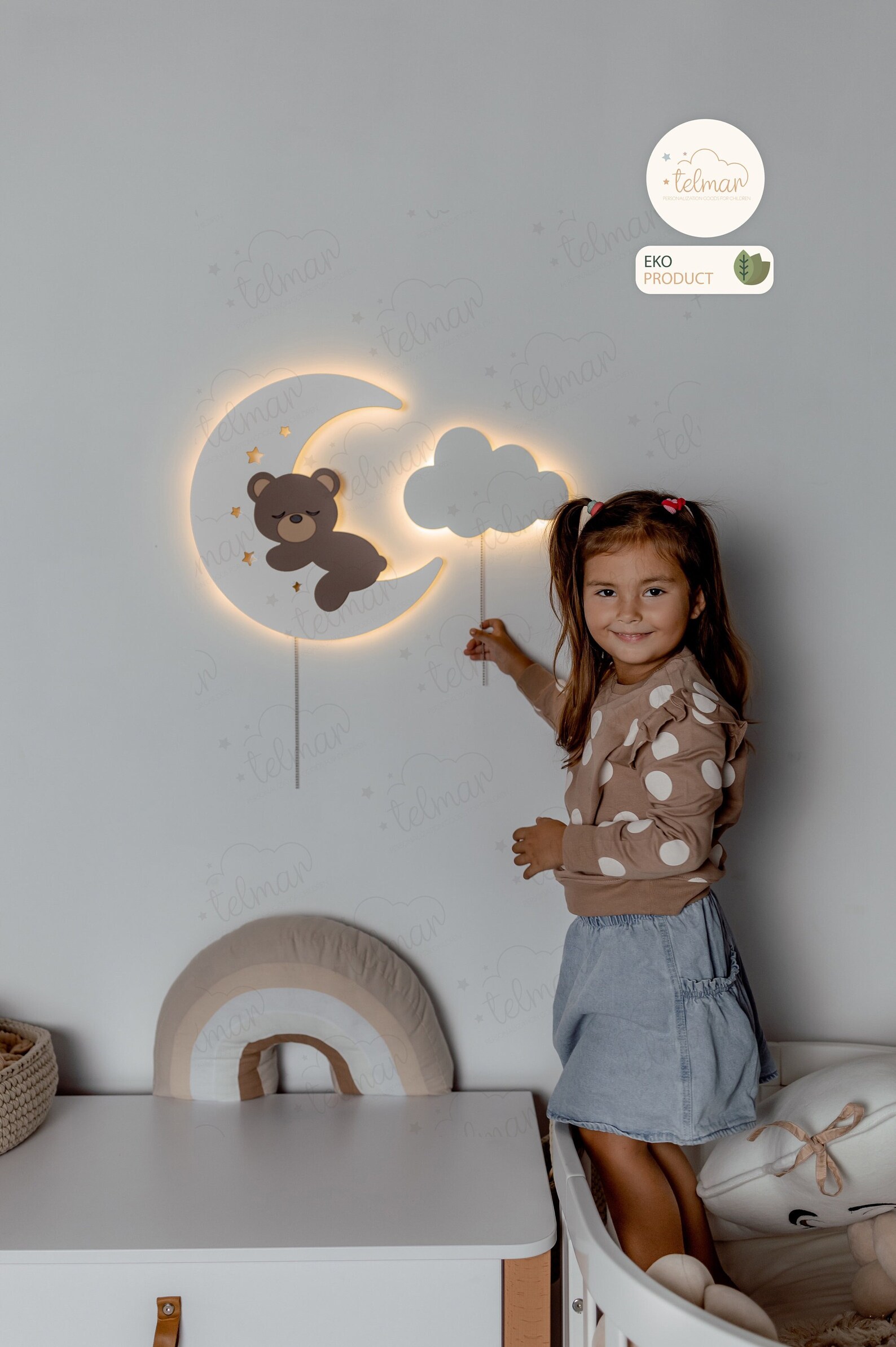 Moonlight Lamp, Baby Room Lighting, Night Lamp Baby, Bear Lamp, Moon ...