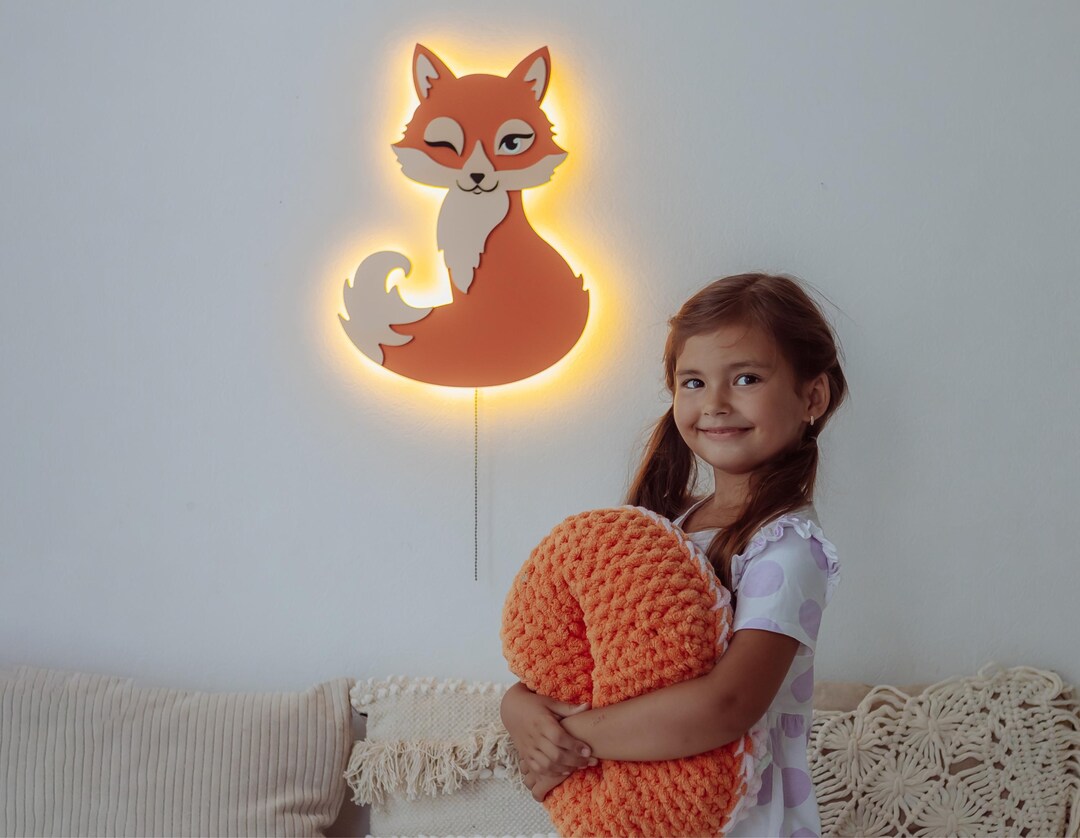 Fox Night Light - Nightlight for Kids - Soft LED Glow, Cute Nursery ...