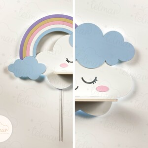 Wall Shelf Cloud With Lighting, Shelves for Children's Rooms, Shelves ...