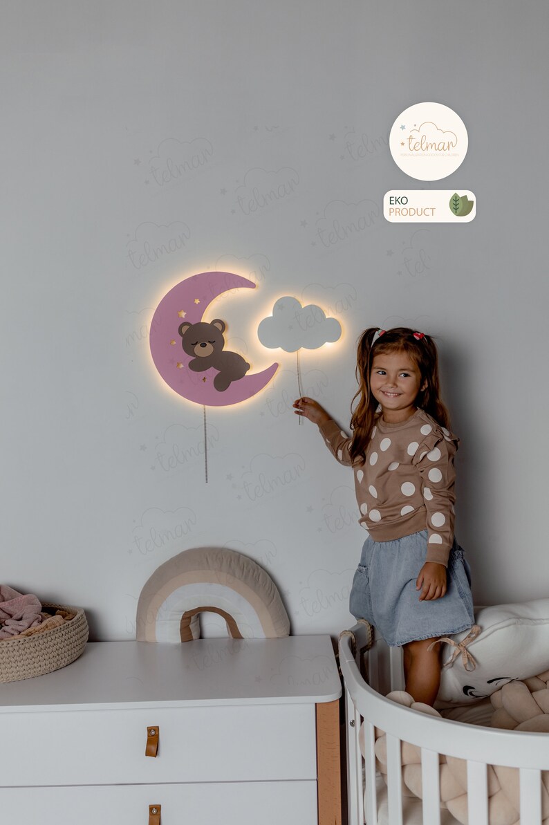 Moonlight Lamp, Baby Room Lighting, Night Lamp Baby, Bear Lamp, Moon ...