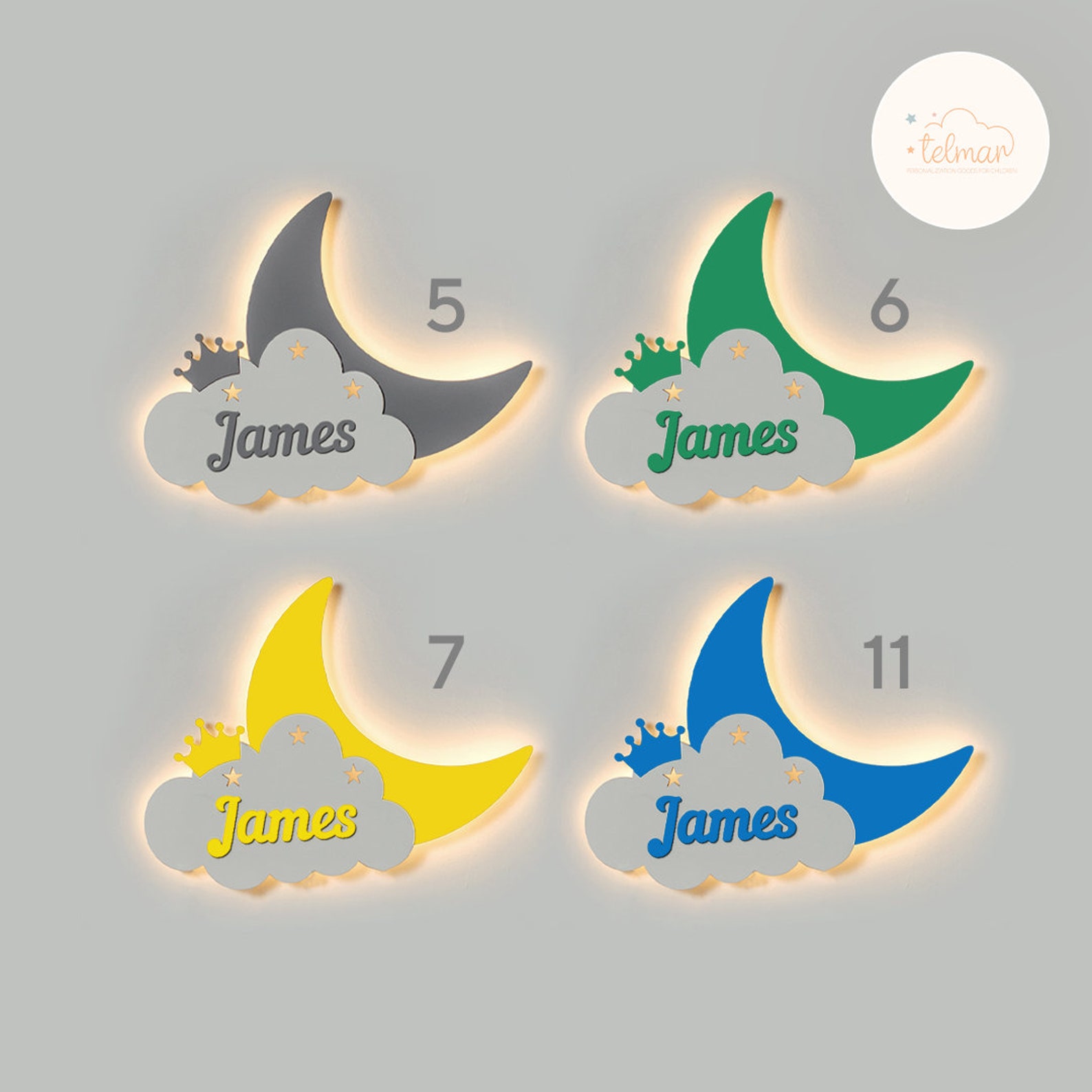 Baby Boy Gift, Nursery Lighting, Baby Girl Gift, Kids Wall Lamp ...