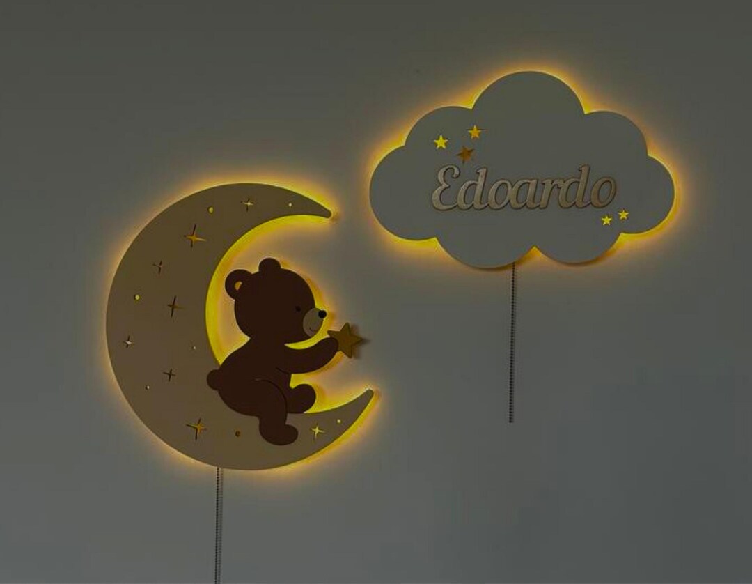 Personalized Wall Night Light, Personalized Cloud Name Sign, Nursery ...