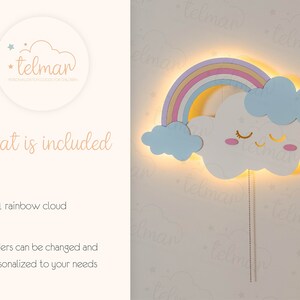 Rainbow Wall Light Led, Nursery Lamp, Kids Wall Light, Lamp Shade ...