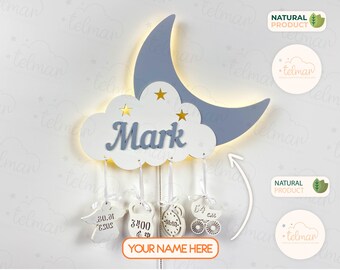 Baby Boy Gift, Nursery Lighting, Baby Girl Gift, Kids Wall Lamp ...
