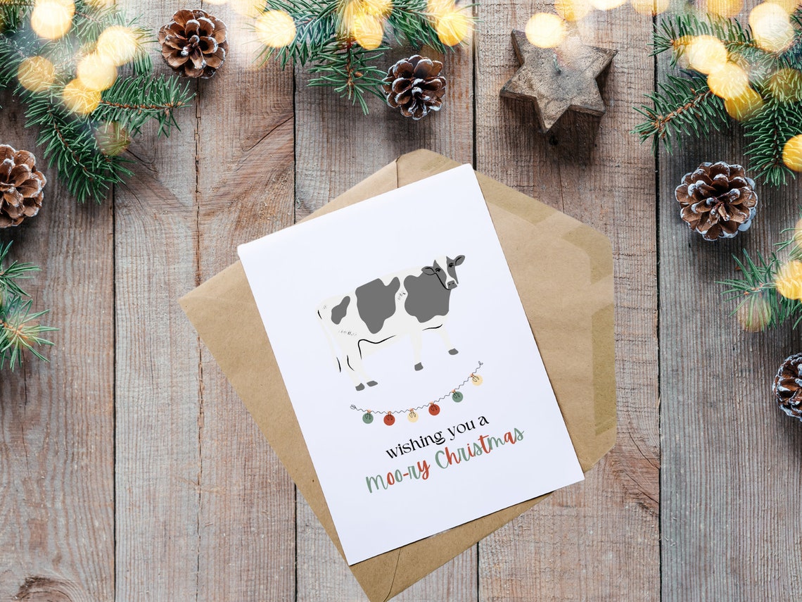 Printable Christmas Cards With Animals - Etsy