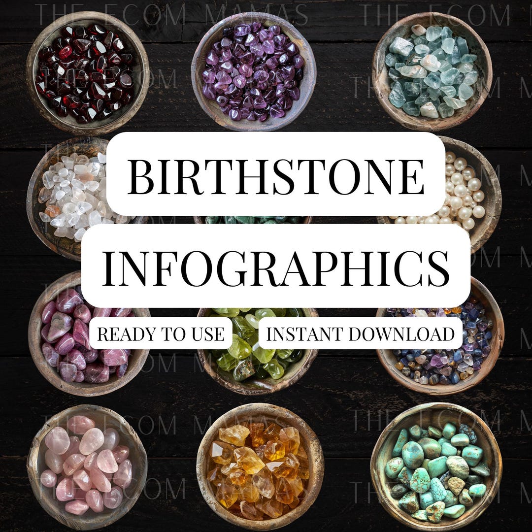 14 Birthstone Chart Infographics for Etsy Photo Listing, Done for You ...