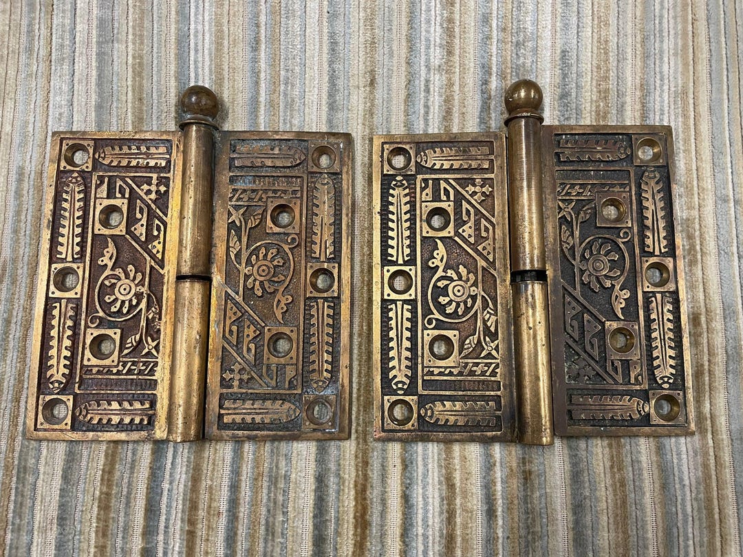 Antique Cast Iron Hinge Set - Etsy