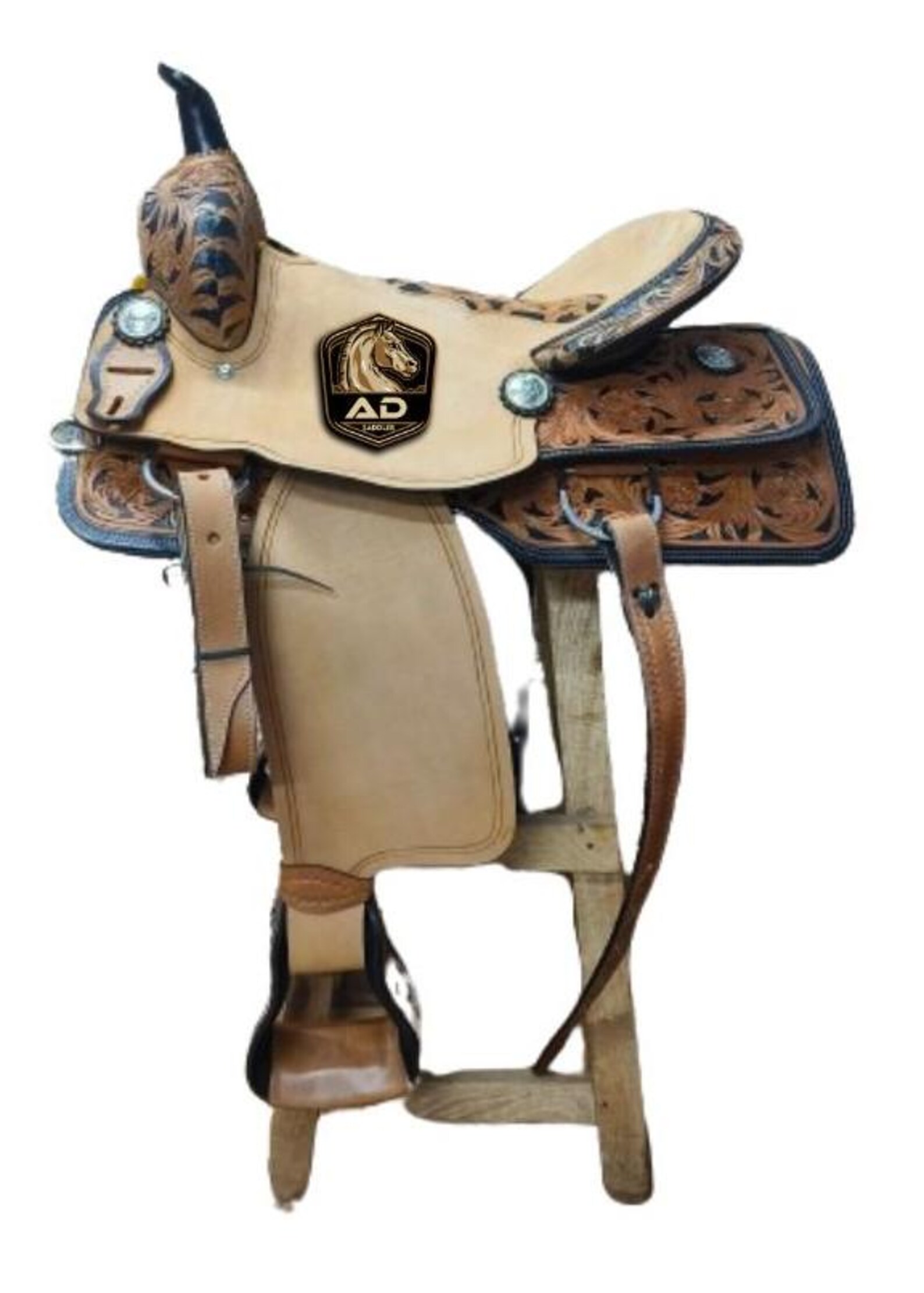 Handmade Horse Saddles Wade Tree A Fork Roping Ranch Work Leather With ...