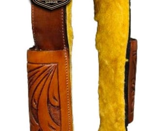Western Horse Saddle Back Cinch Leather Strap Bucking Strap Rear Girth ...