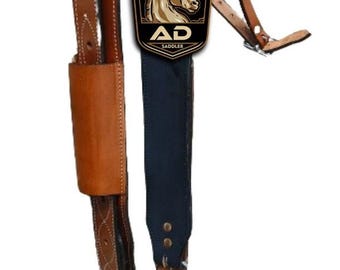 Western Horse Saddle Back Cinch Leather Strap Bucking Strap Rear Girth ...