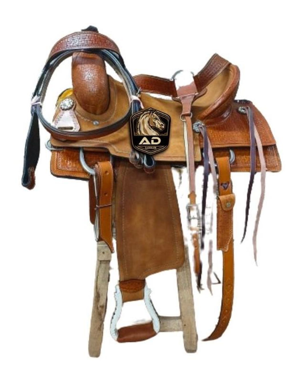 Western Horse Saddles Wade Tree A Fork Roping Ranch Work Leather ...