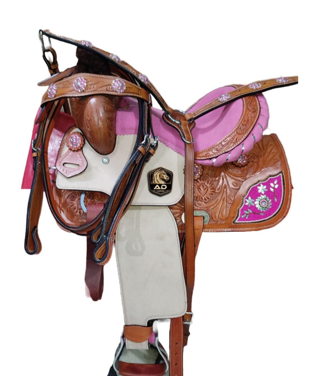 Western Barrel Racing Racer Racing Pleasure Trail Horse Leather Saddle ...