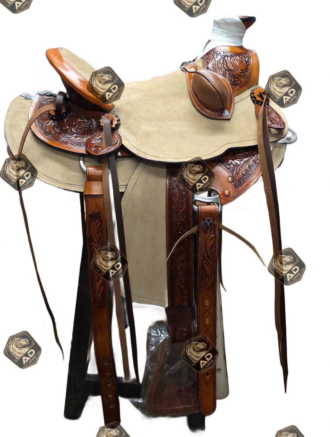 Western Horse Saddles Wade Tree A Fork Roping Ranch Work Leather ...