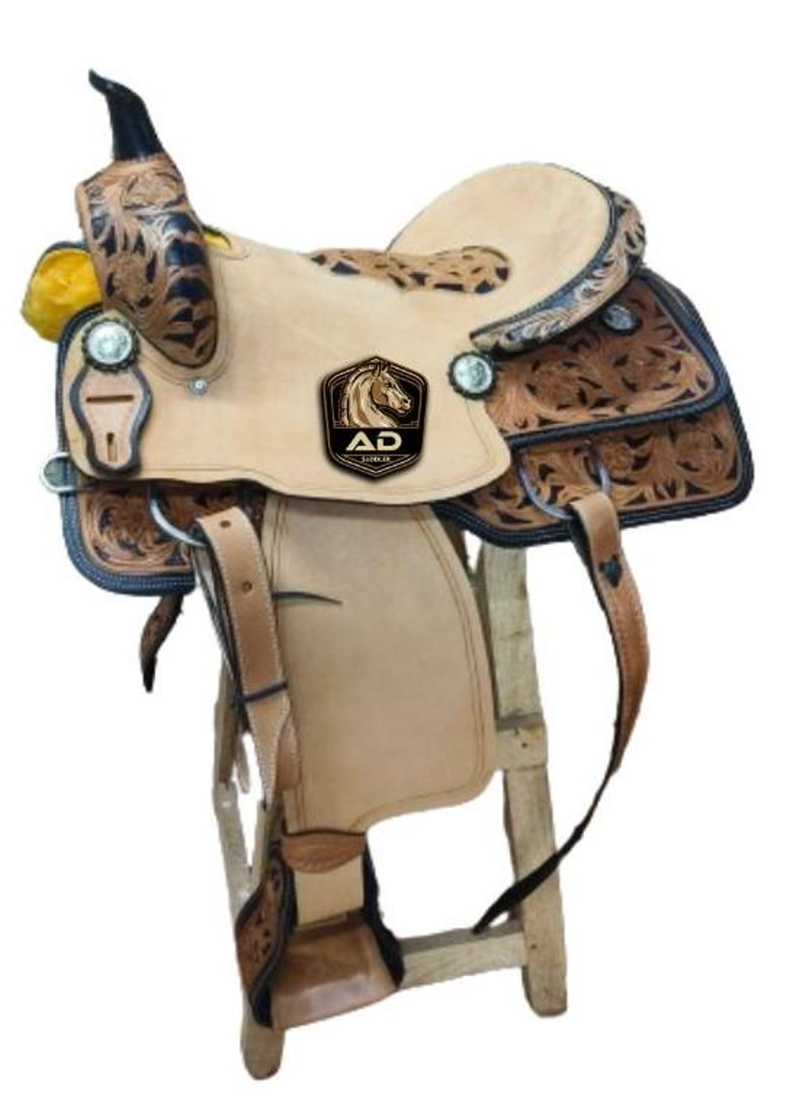 Handmade Horse Saddles Wade Tree A Fork Roping Ranch Work Leather With ...