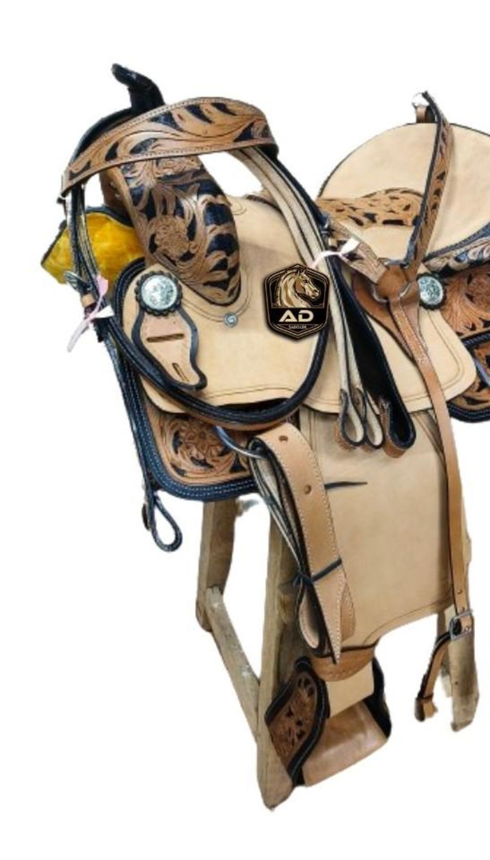 Handmade Horse Saddles Wade Tree A Fork Roping Ranch Work Leather With ...