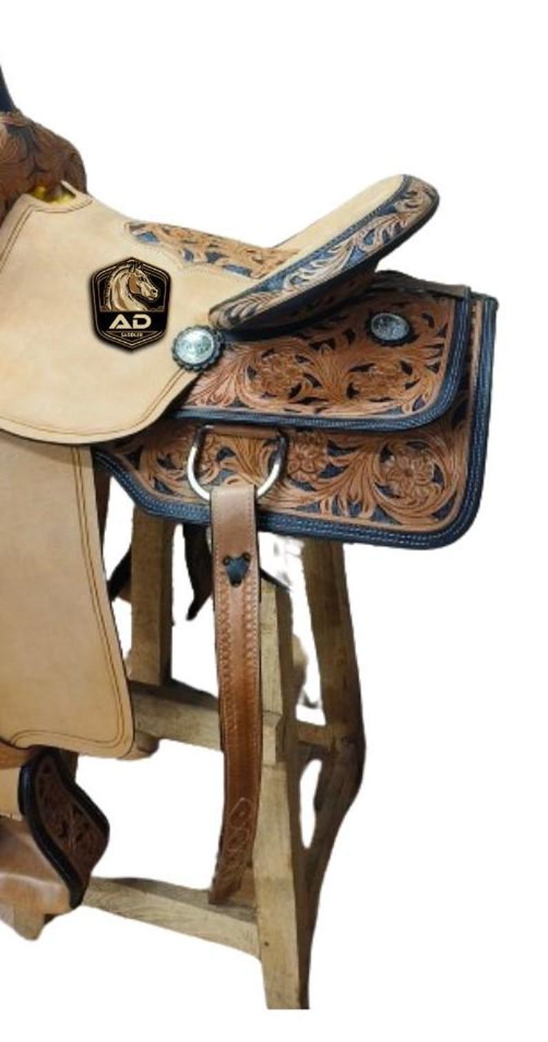 Handmade Horse Saddles Wade Tree A Fork Roping Ranch Work Leather With ...