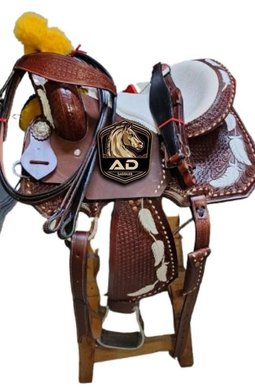 Barrel Racing Western Horse Saddles Leaf Design Premium Leather Comfort ...