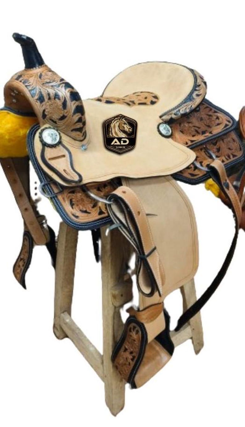 Handmade Horse Saddles Wade Tree A Fork Roping Ranch Work Leather With ...