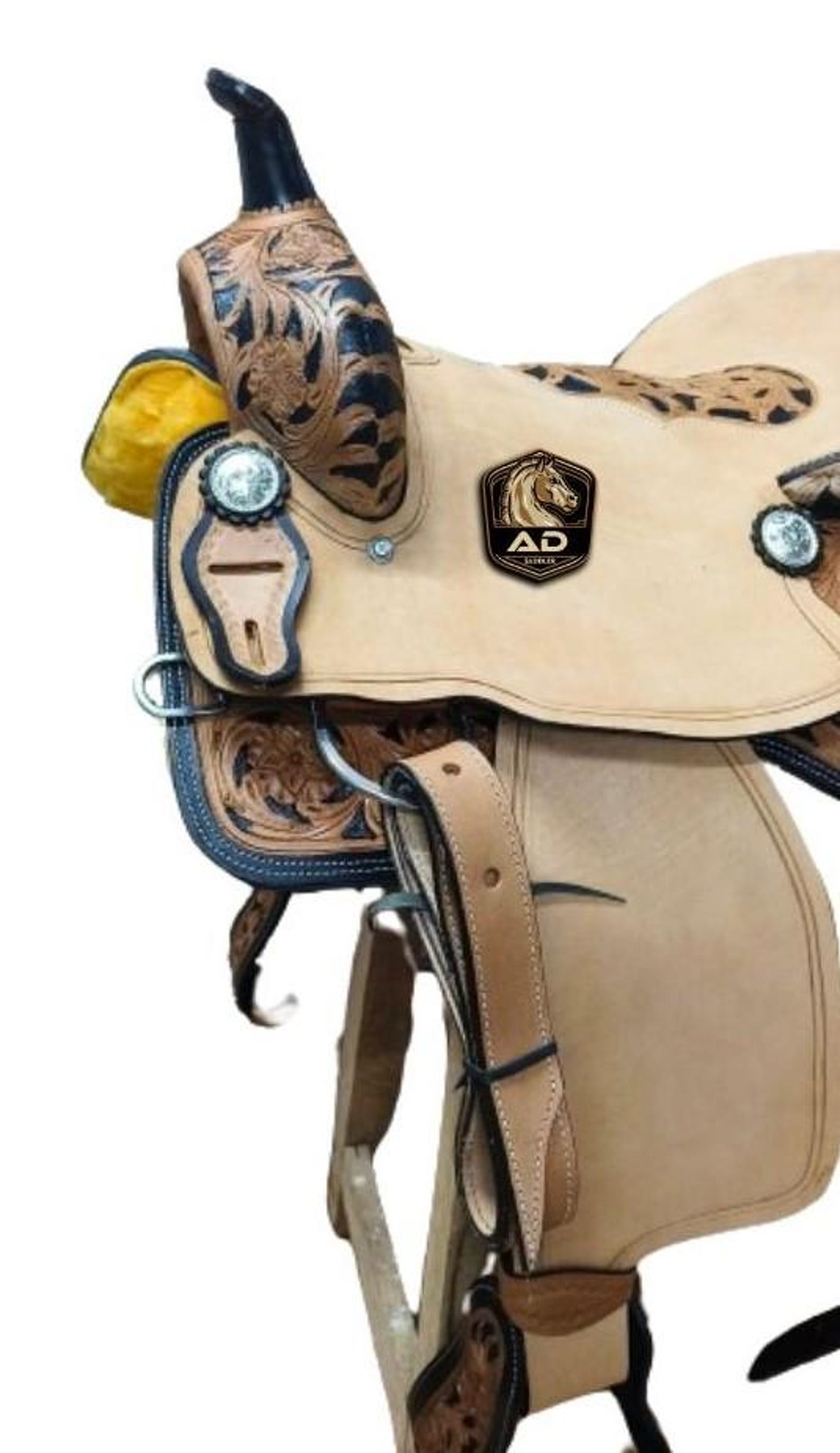 Handmade Horse Saddles Wade Tree A Fork Roping Ranch Work Leather With ...