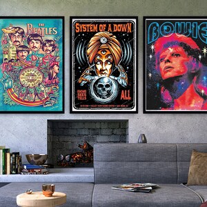 100 Vintage Concert Posters set 1 Classic Rock Poster Prints High ...
