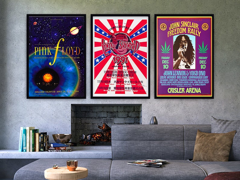 100 Vintage Concert Posters set 2 Retro Rock Poster Prints High-quality ...