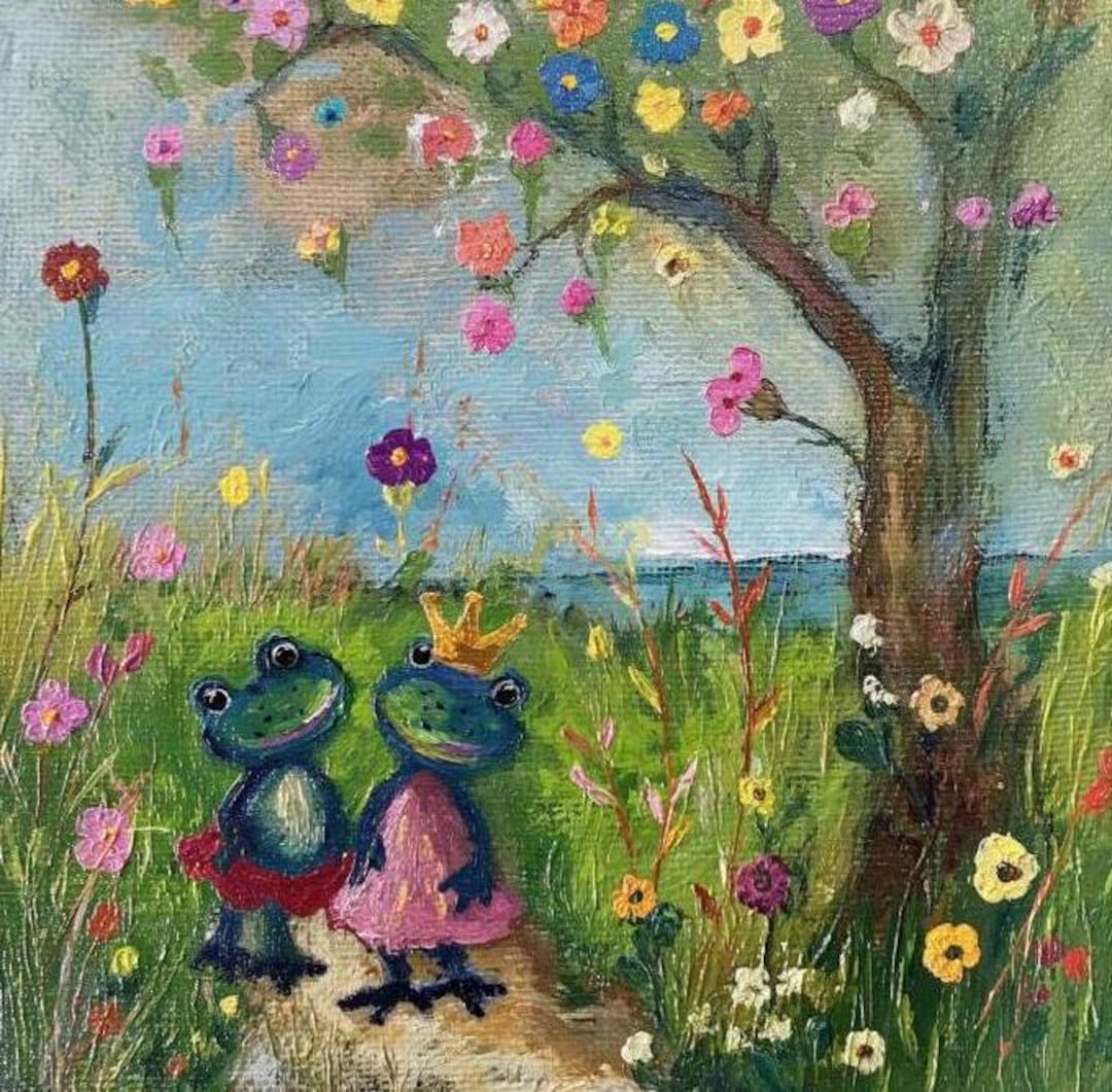 Whimsical Frog Giclée Art Print - "little Frogs in Bloom” - Etsy