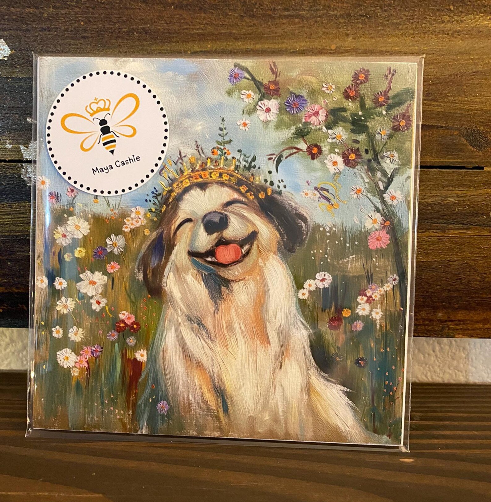 Smiling Dog in Meadow Art Print - Whimsical Giclée Print by Artist - Etsy