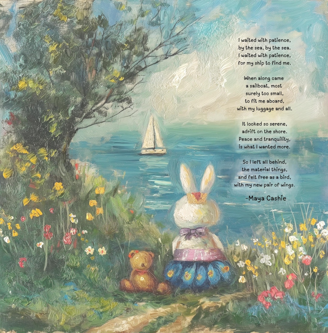 Bunny Giclée Art Print With Poem – Whimsical Storybook Illustration by ...