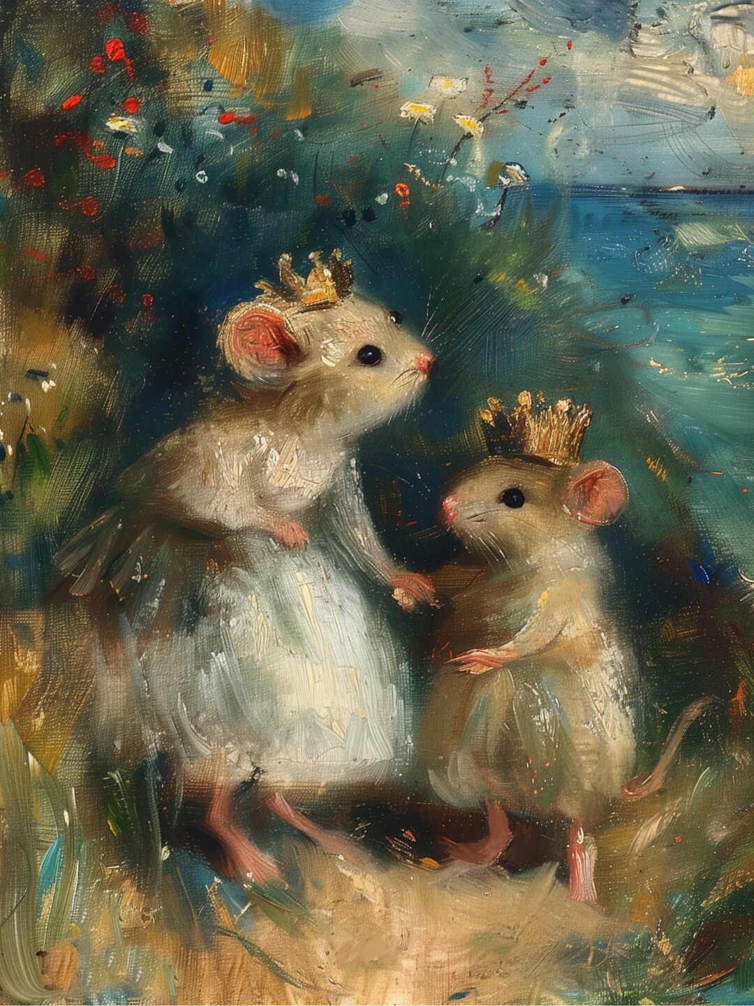 Adorable Mother & Baby Mouse – Cute 5x7 Giclée Fine Art Print - Etsy