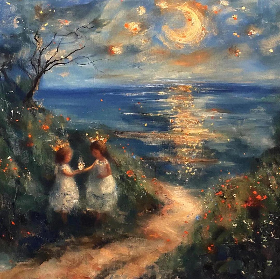 Enchanting Angels by the Sea - Fairytale Dreamscape Giclee Art Print - Etsy
