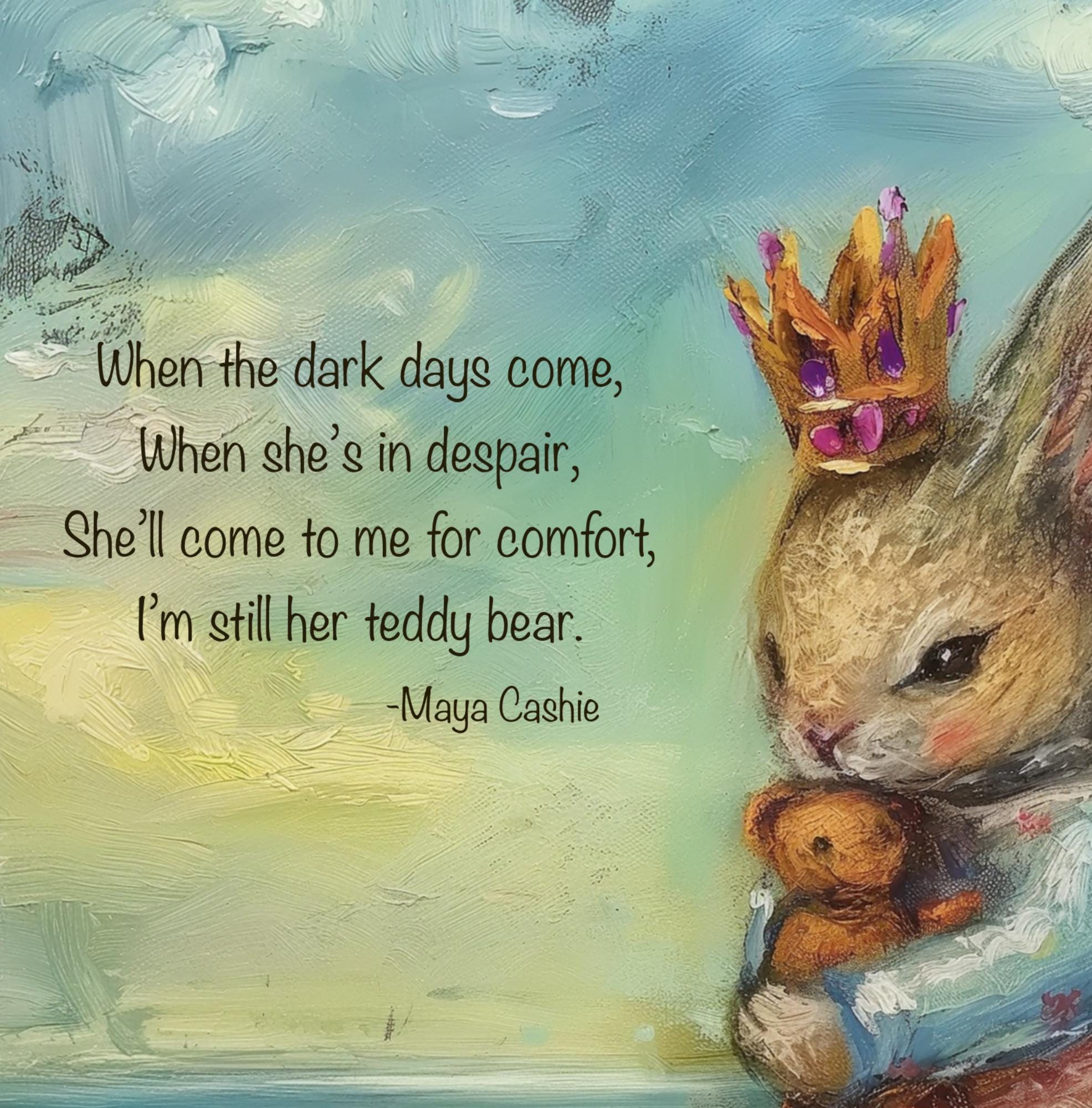 Fine Art Archival Print & Poem "still Her Teddy Bear" - Happy, Joyful ...